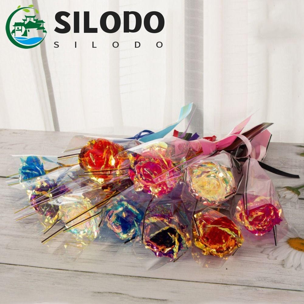 SILODO 5pcs Rosa De Folha De Alumínio Para O Dia Dos Namorados ...