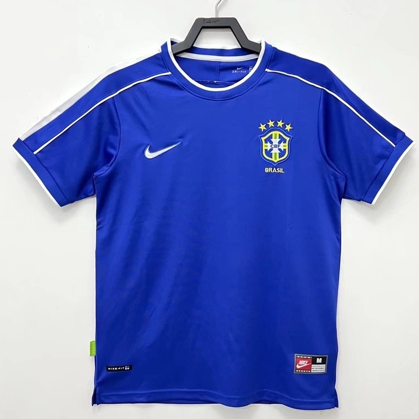 19998 Camisa De Futebol Retro Azul Brasil - Escorrega o Preço