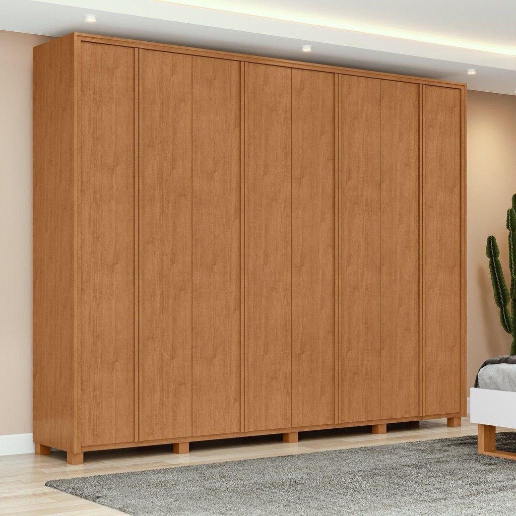 Guarda-roupa 8 Portas 6 Gavetas 100% Mdf com Pés Ergon Marrom | Shopee ...
