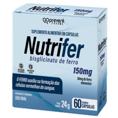 Nutrifer Bisglicinato De Ferro 150mg 60 cápsulas - PREVENT | Shopee Brasil