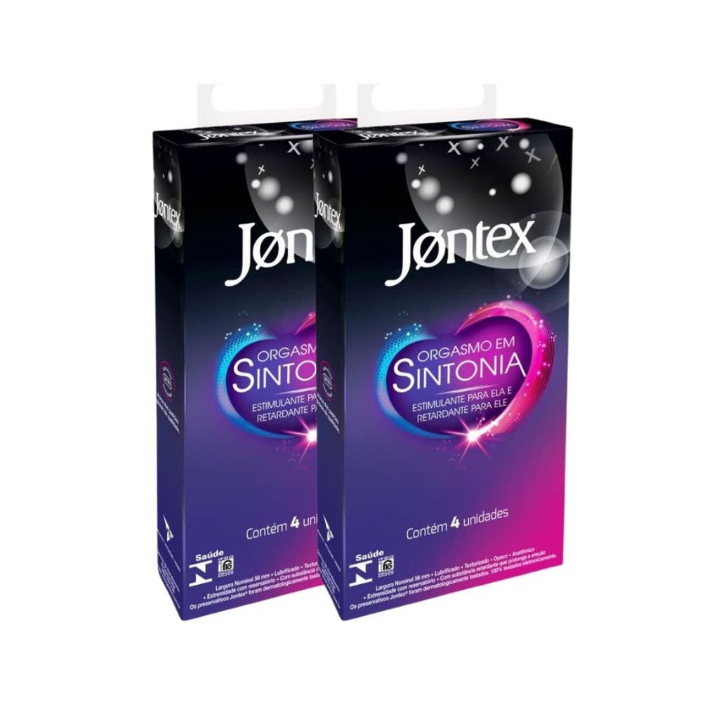 Kit 2 Preservativo Jontex Orgasmo em Sintonia 4 Unidades | Shopee Brasil