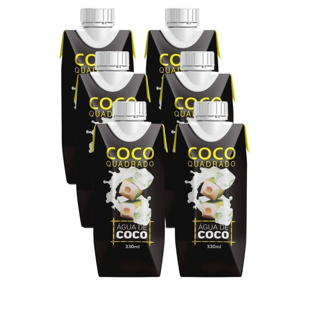 Água de Coco - Coco Quadrado 330ml Tradicional (Caixa com 6 unidades ...
