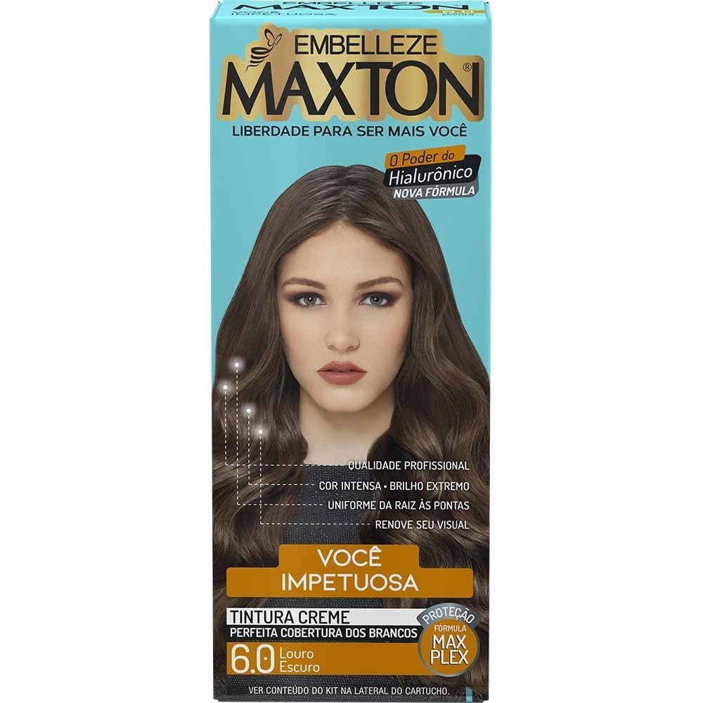 Kit Tinte Maxton Tintura creme tom 6.0 loiro escuro | Shopee Brasil