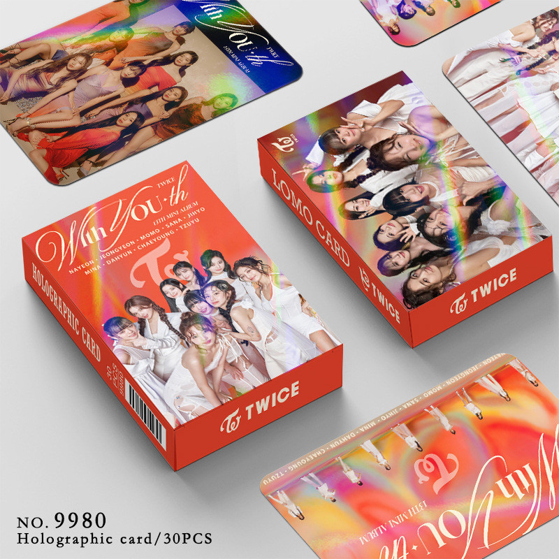 30Pcs TWICE Laser Hologram Lomo Cards With You-th Album HOLOGRAPHIC Photocards Nayeon Jeongyeon ...