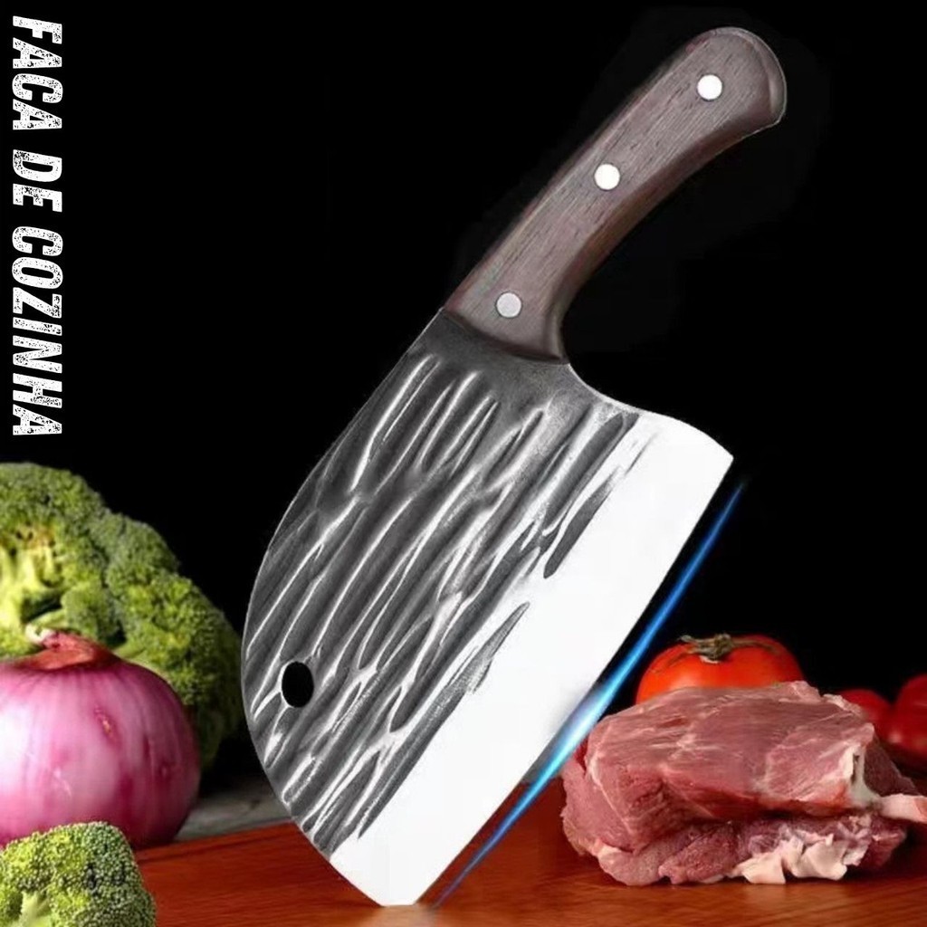Cutelo de Churrasco Alto Carbono Corte Pesado | Adquira Hoje! | Shopee ...
