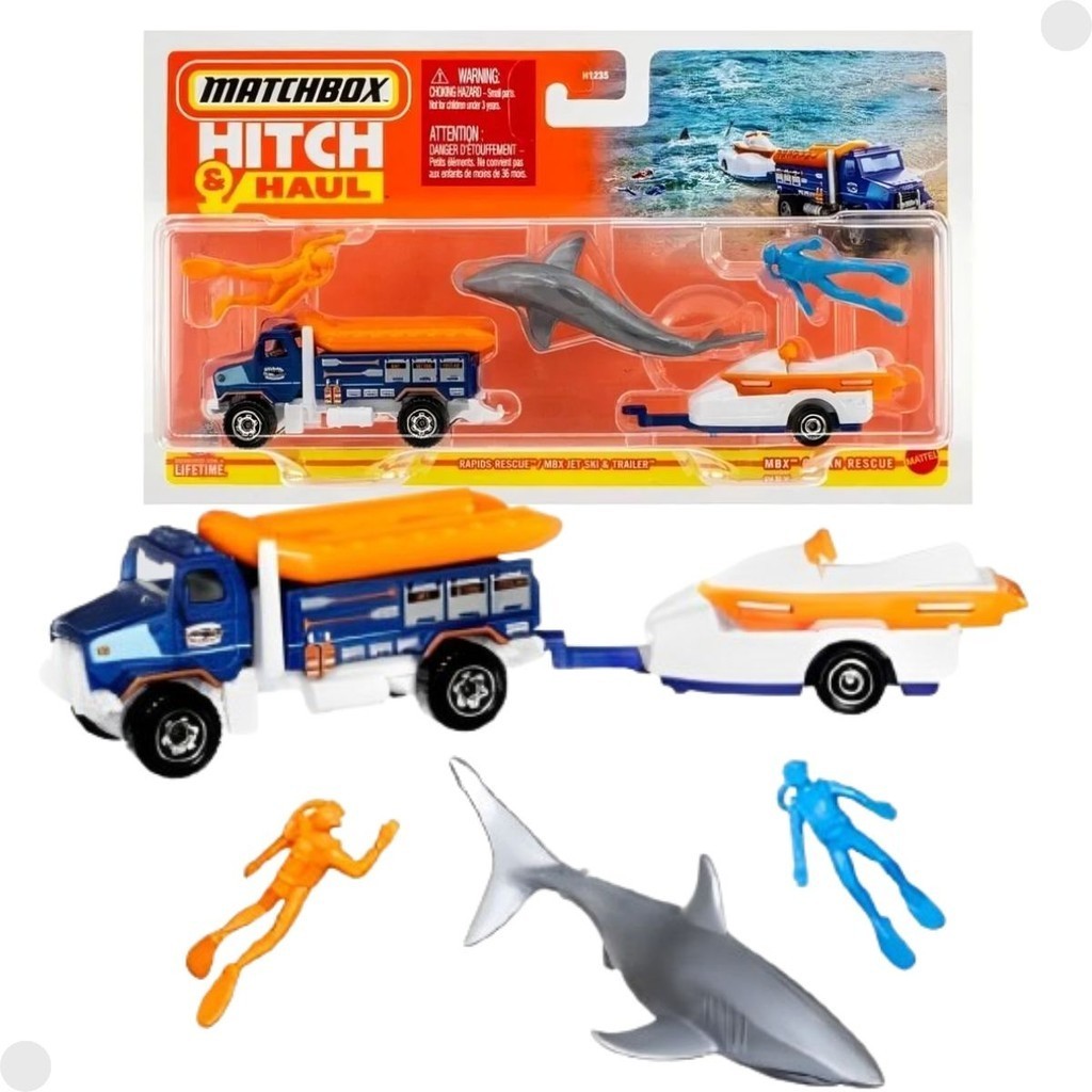 Conjunto Resgate Oceânico Jet Ski & Trailer Matchbox HVP31 - Mattel ...