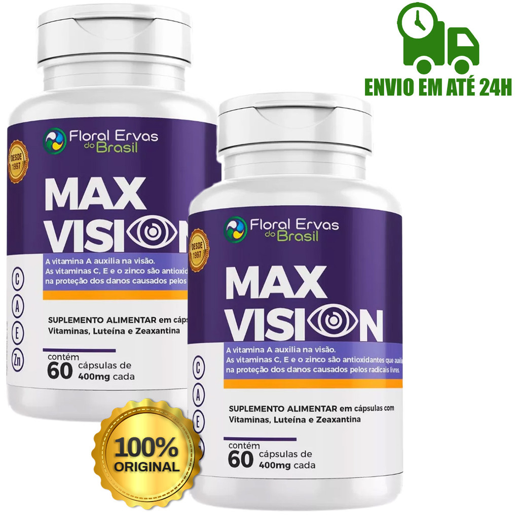 Kit 2x Max Vision Luteína Zeaxantina Vitamina Para os Olhos | Shopee Brasil