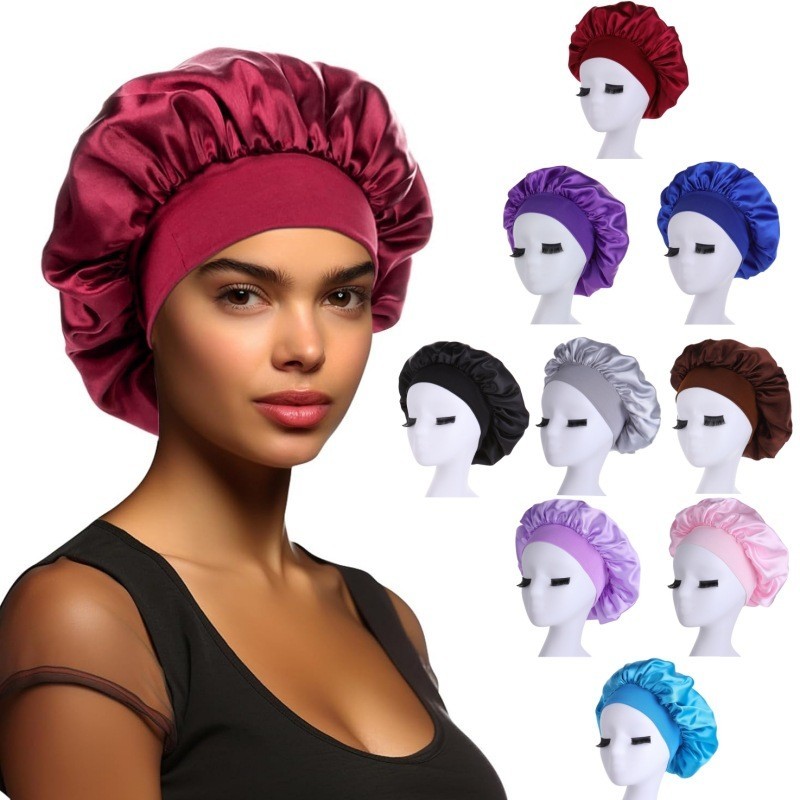 Chapéu De Beleza Feminino Cabeleireiro Satin Nightcap De Alta ...
