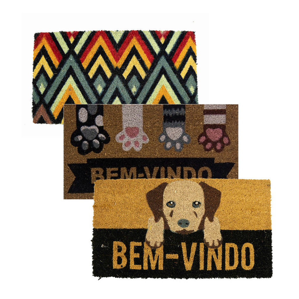 Capacho de Porta em Fibra de Coco 60x33cm - Marca Uzzo | Shopee Brasil