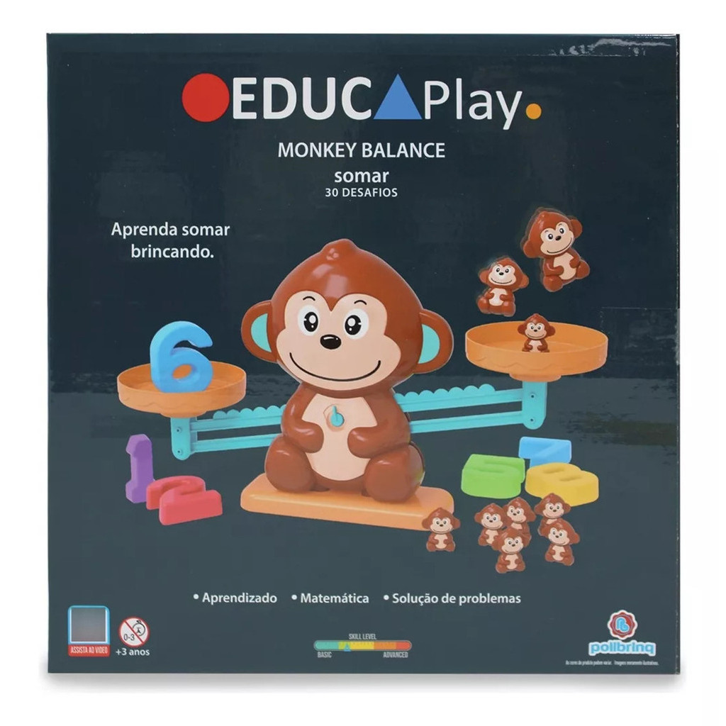 Brinquedo Educativo Aprendendo a Somar Monkey Balance EducaPlay - Polibrinq | Shopee Brasil