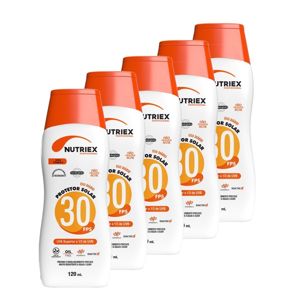 kit 5 Protetor Solar FPS 30 NUTRIEX PROFISSIONAL 120ML | Shopee Brasil