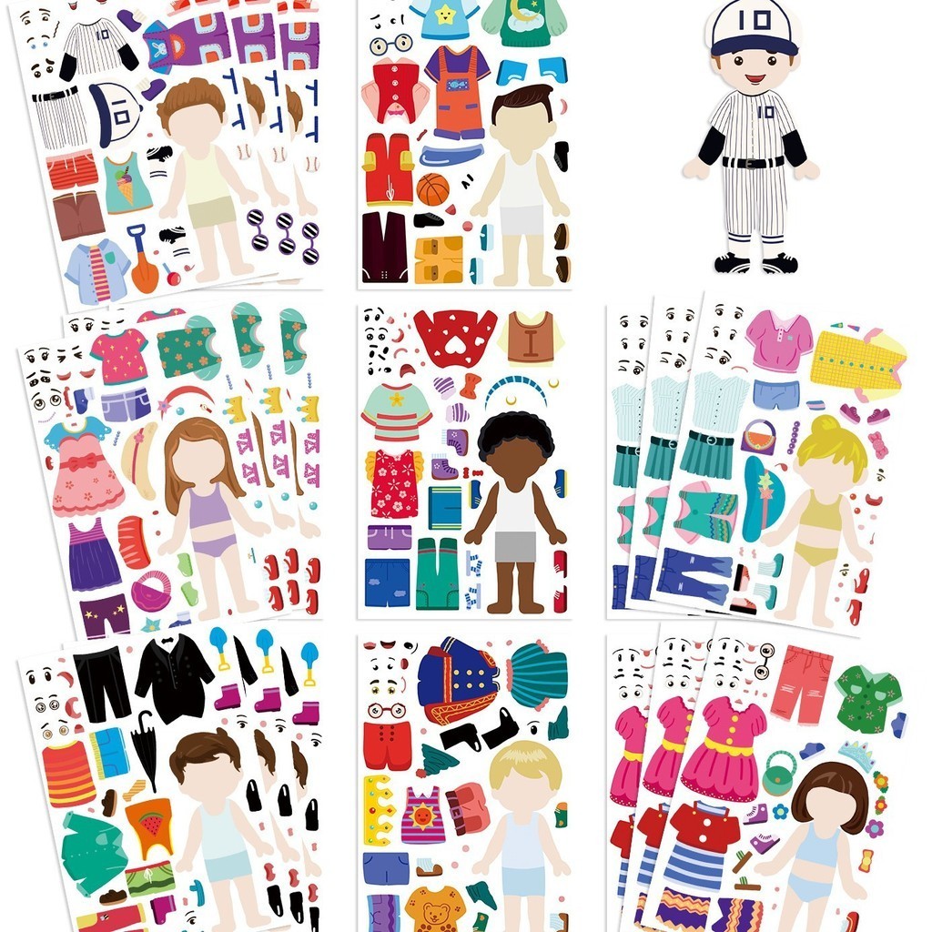 8sheets/set Autocolantes Originais Da Série Puzzle Stickers Para ...