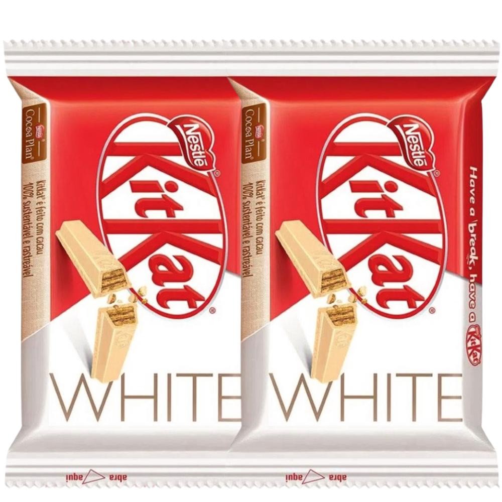 Chocolate Kit Kat Branco 41,5g - Nestlé 24 Unidades | Shopee Brasil
