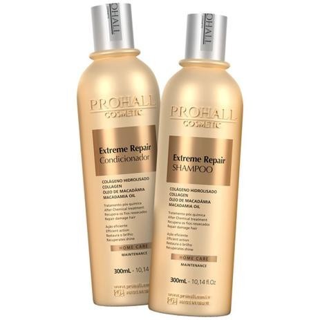 Shampoo e condicionador Extreme Repair Prohall 300ml | Shopee Brasil