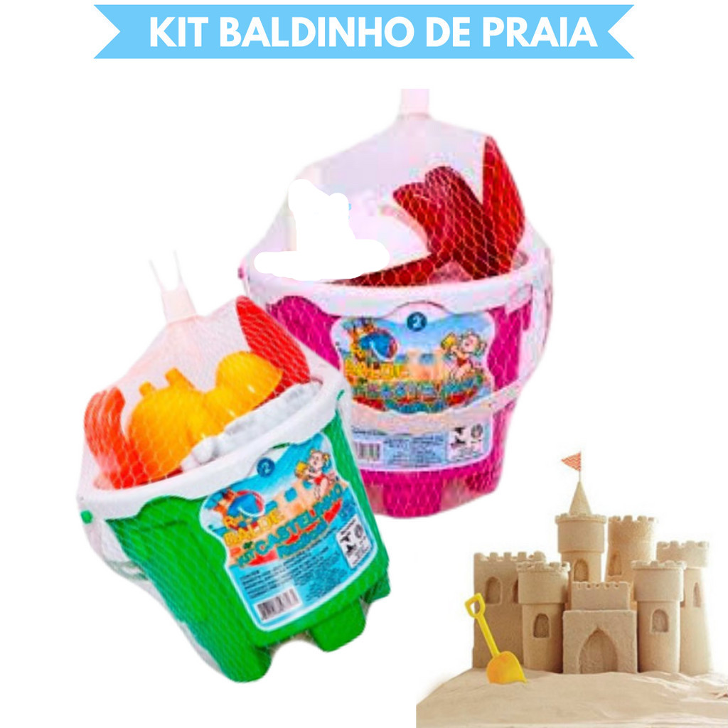 Balde Baldinho de Praia Kit Praia Castelinho Areia Infantil Completo ...