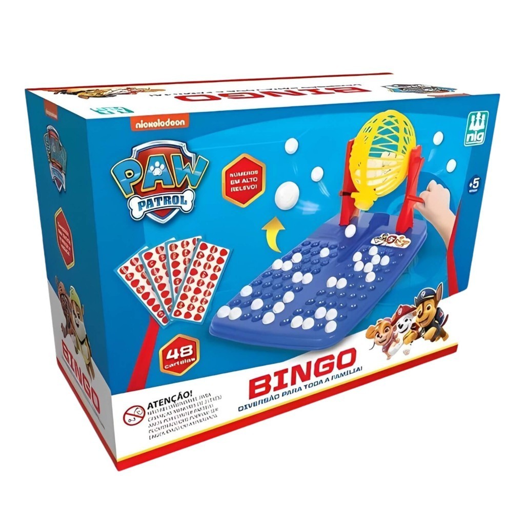 Bingo Infantil Paw Patrol Patrulha Canina 48 Cartelas Nig - 0211 ...