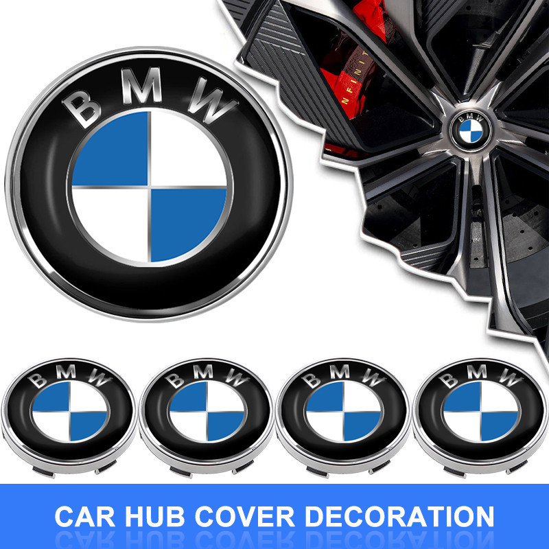 4 Pcs 56mm/60mm Tampa Do Aro Carro Decalque Da Cubo Roda Pneu Adesivo Emblema Para BMW E46 E39 ...