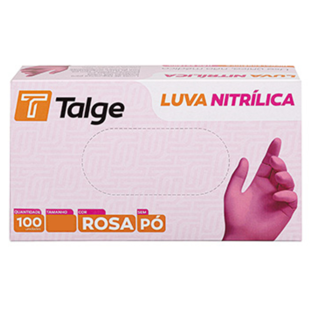 Luva Nitrílica Talge Rosa 100 unidades | Shopee Brasil
