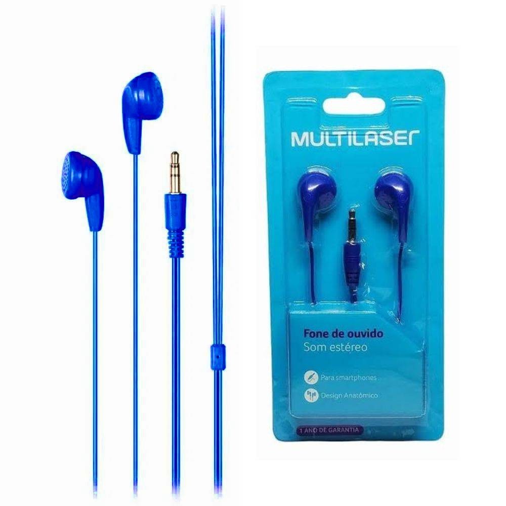 Fone de Ouvido Multilaser Play Som Estéreo Azul - PH314 | Shopee Brasil