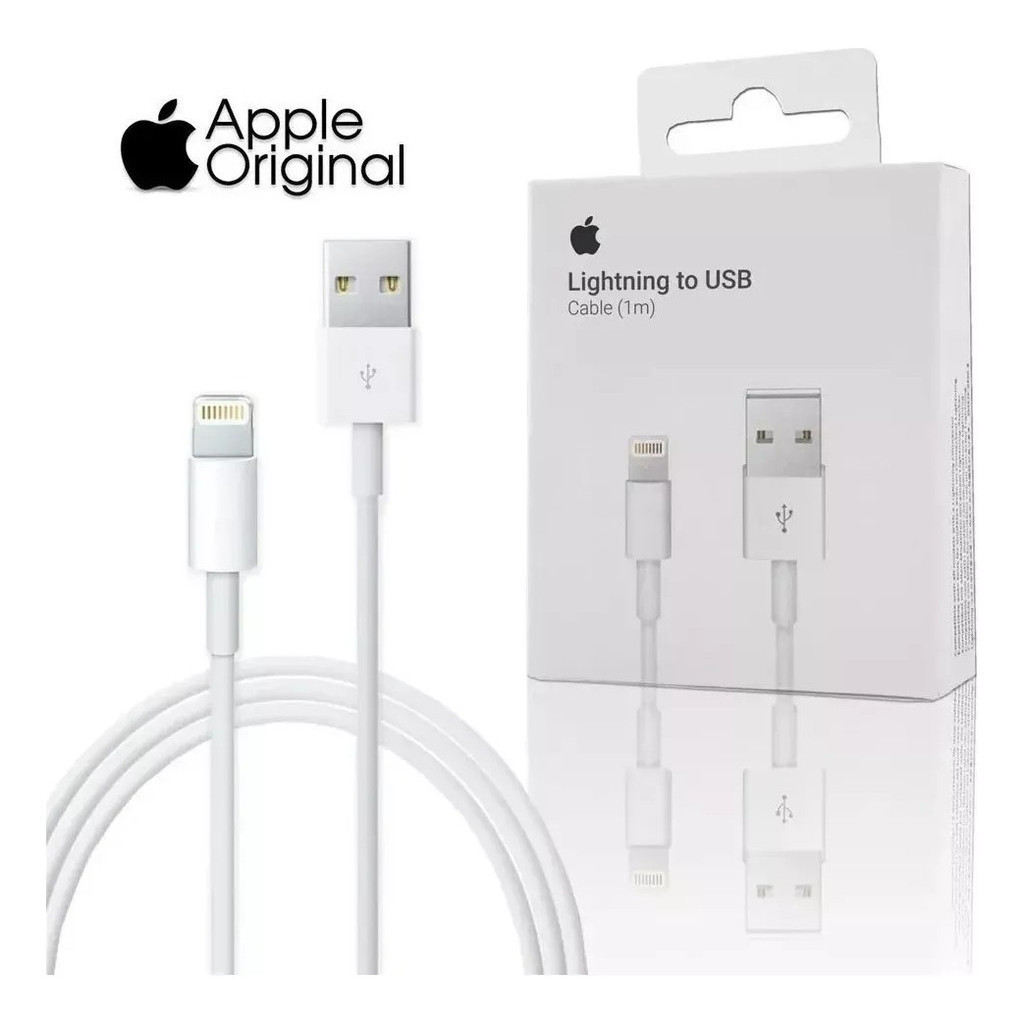 Cabo iPhone Original Apple Lightning Branco Com Entrada Usb | Shopee Brasil