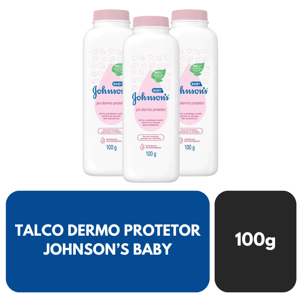 Talco Pó Dermo Protetor Johnsons Baby Original 100g | Shopee Brasil