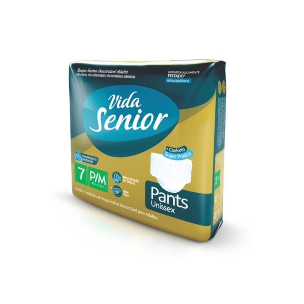 Vida Senior PANTS 7 Unidades Tamanhos P/M - Roupa Íntima- Fralda ...