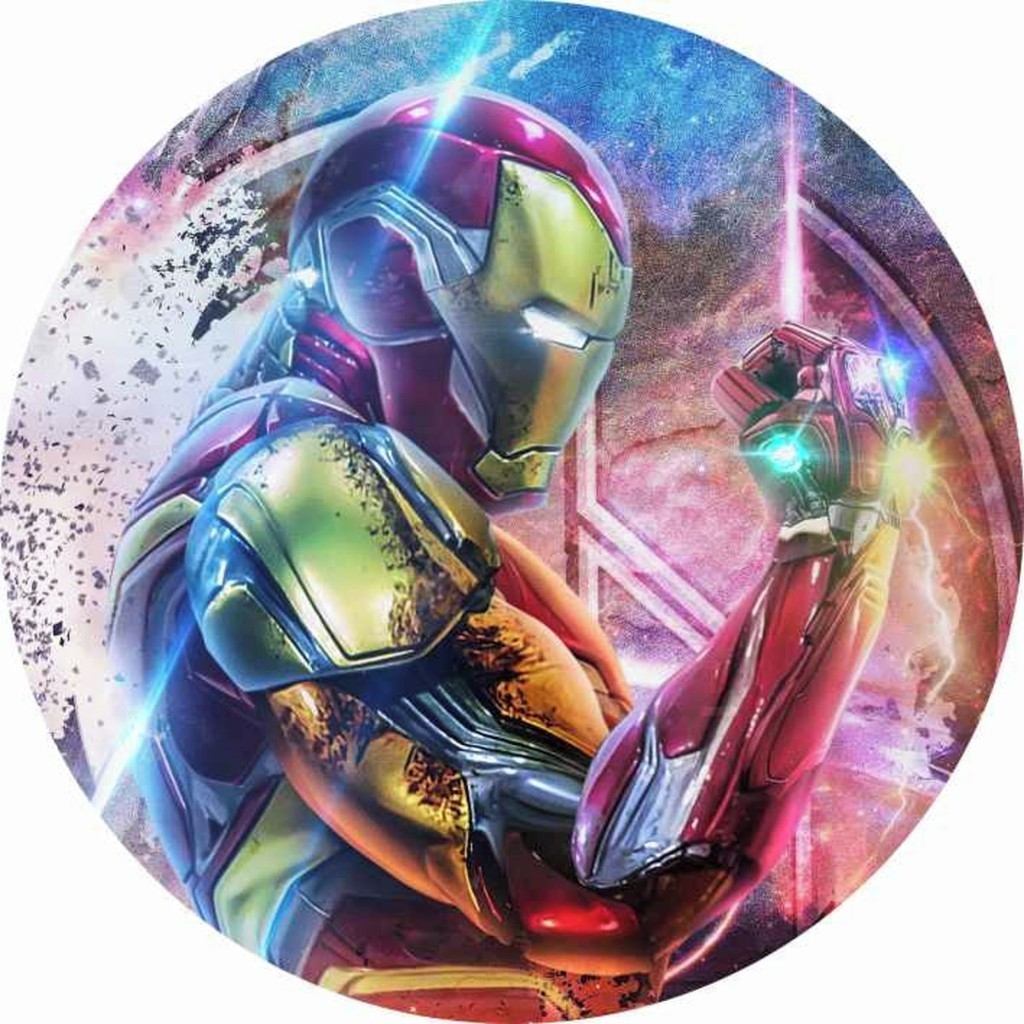 Painel Em Lona Redondo Homem de Ferro 1,30 X 1,30 Banner fosca | Shopee ...