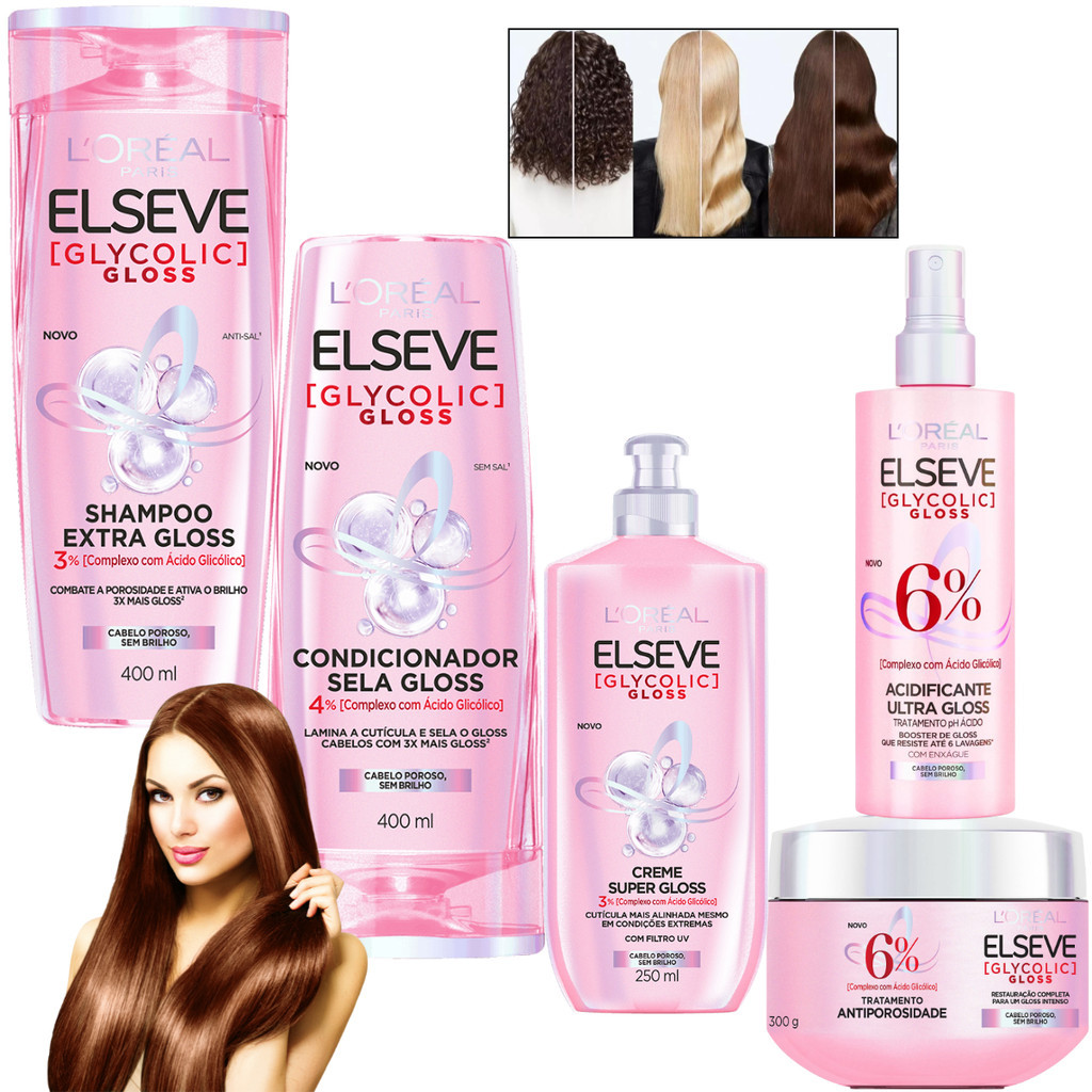 Kit Elsve Glycolic Ultra Gloss Antiporosidade Glicololico | Shopee Brasil