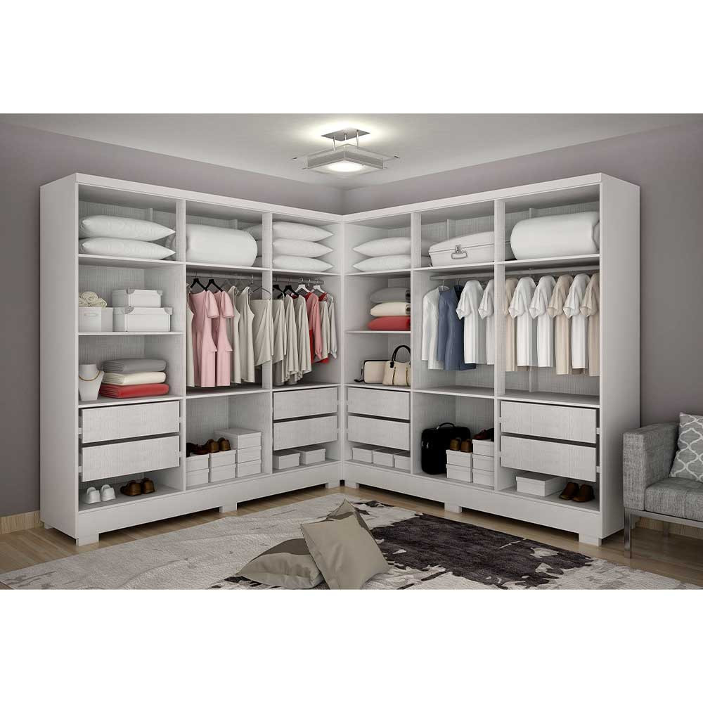 Closet Diamante em MDP 8 Gavetas e 14 Prateleiras Clic Móveis | Shopee ...