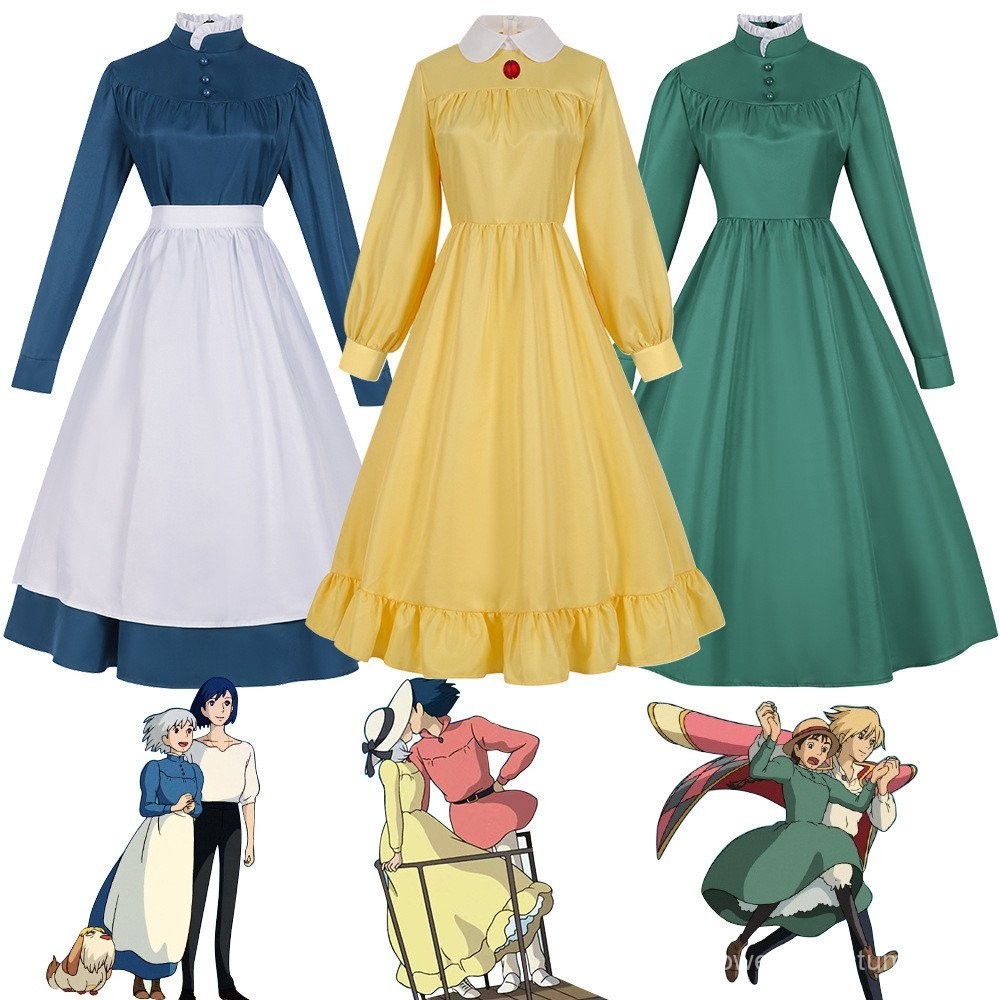 Castelo móvel de Hal cosplay traje Sufi vestido longo Har anime role ...