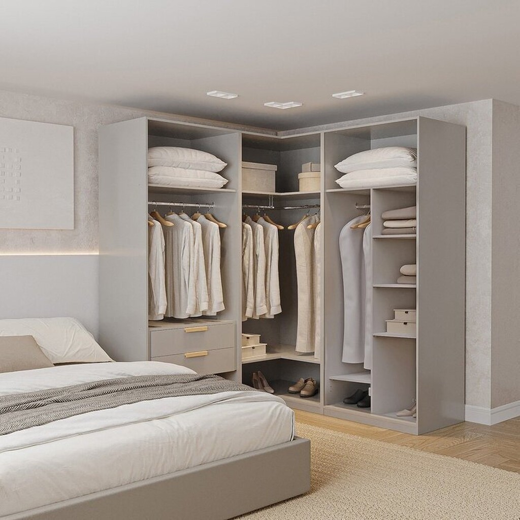 Guarda-Roupa Modulado de Canto 3 Peças sem Portas Jade CabeCasa ...
