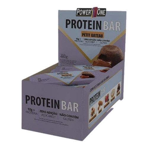 Barrinha de Proteina Protein Bar Petit Gateau Açúcar 12g Proteína Caixa ...