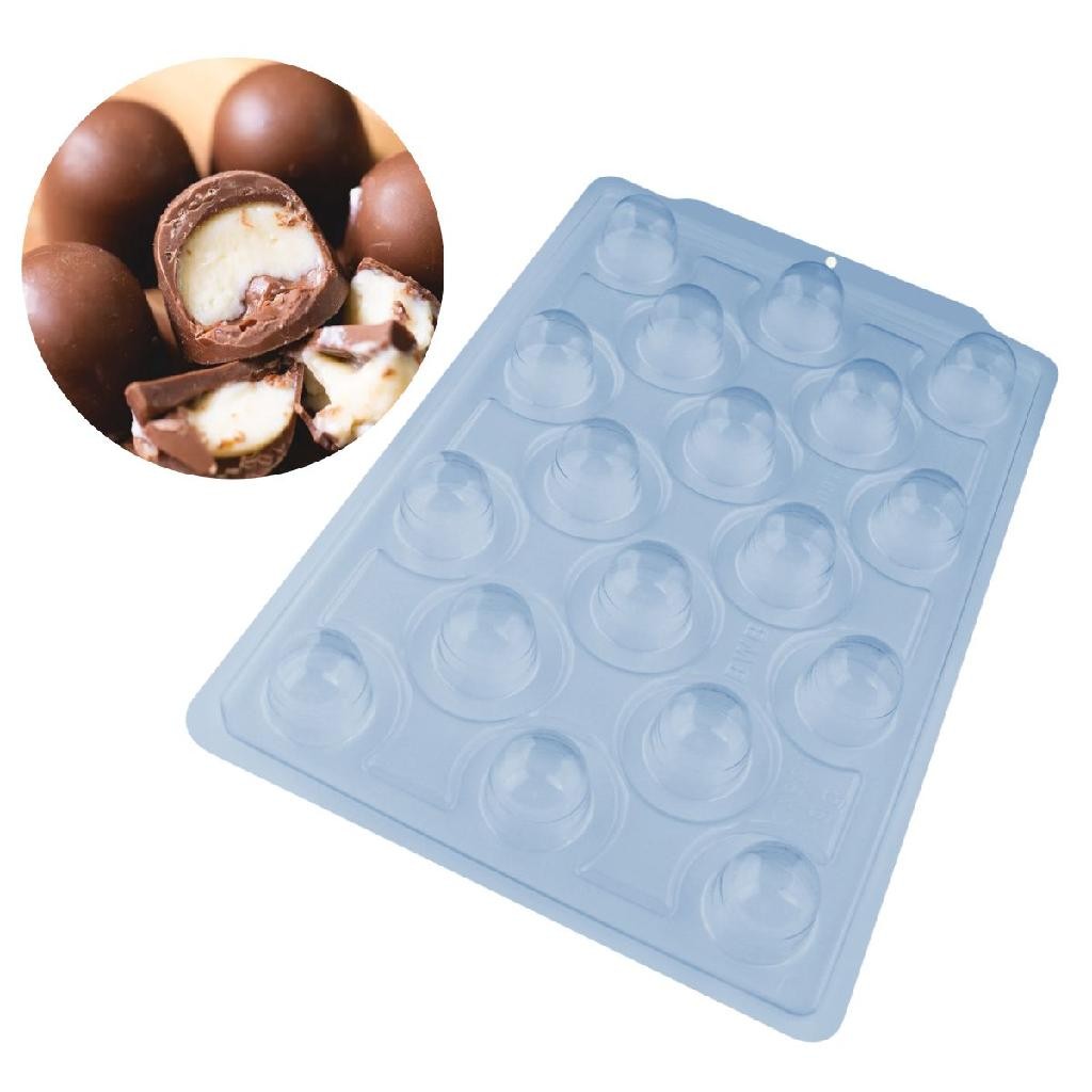 Forma Mini Trufa Silicone 30g C/ 18 Cavidades 3 partes -BWB | Shopee Brasil