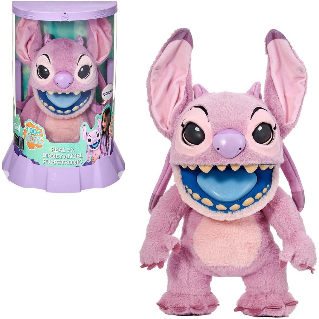 Pelúcia Disney Stitch Angel Puppetronic Real FX 45cm Sunny | Shopee Brasil