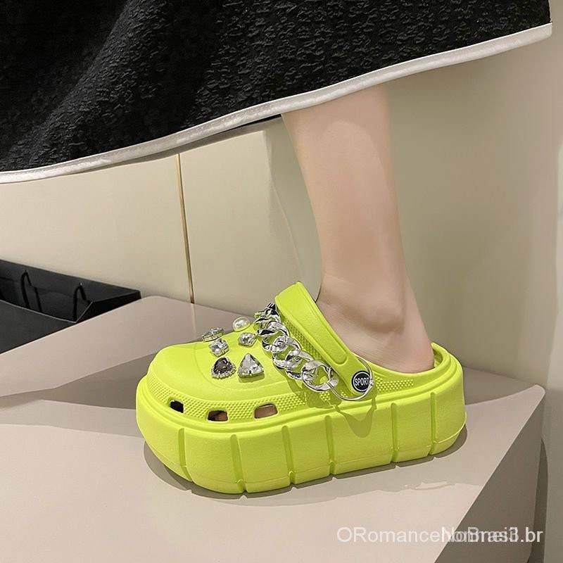 Croc INS Mulheres Plataforma De Moda Saltos Altos Na Praia Fria ...