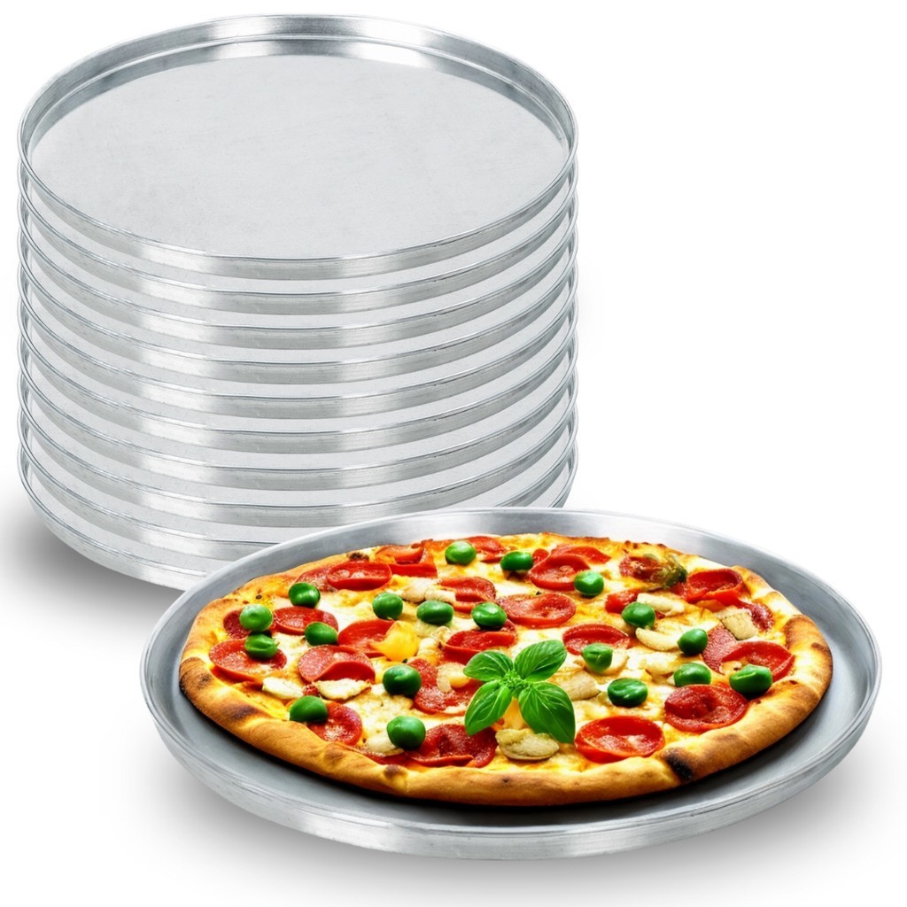 Kit 10 Formas de Pizza Brotinho 20 cm com Bordas Reforçadas Alumínio ...