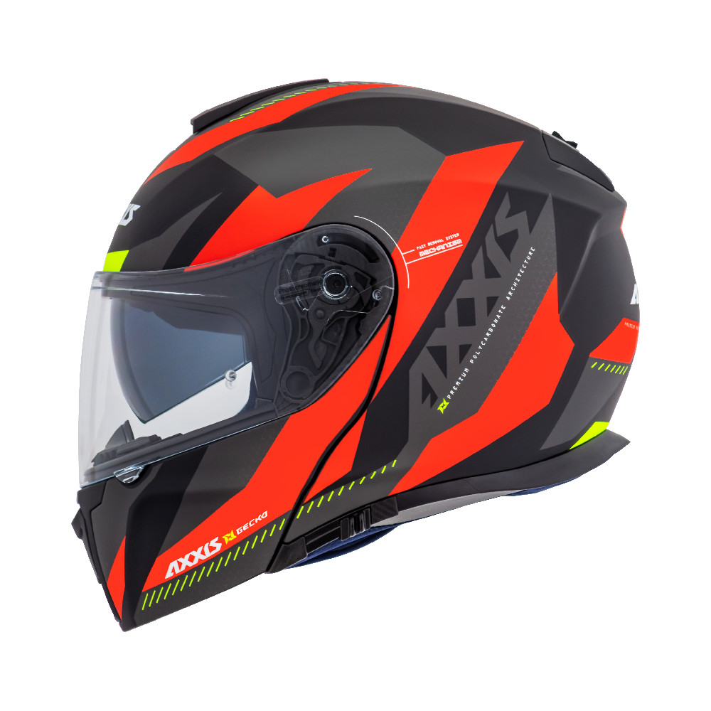 Capacete Axxis Articulado Gecko SV Shield B5 Preto Vermelho Masculino e ...
