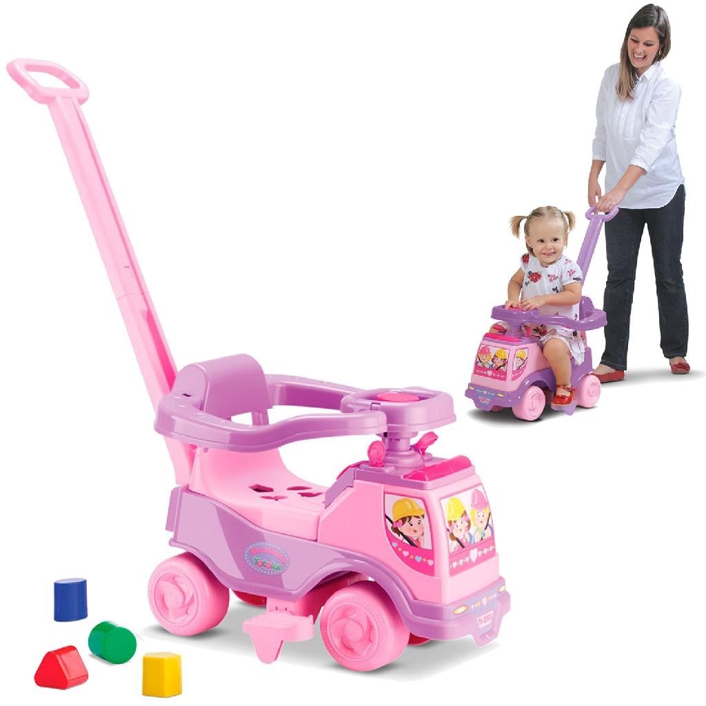 Totoka Plus Com Luz e Som Carrinho Rosa Infantil Triciclo Andador ...