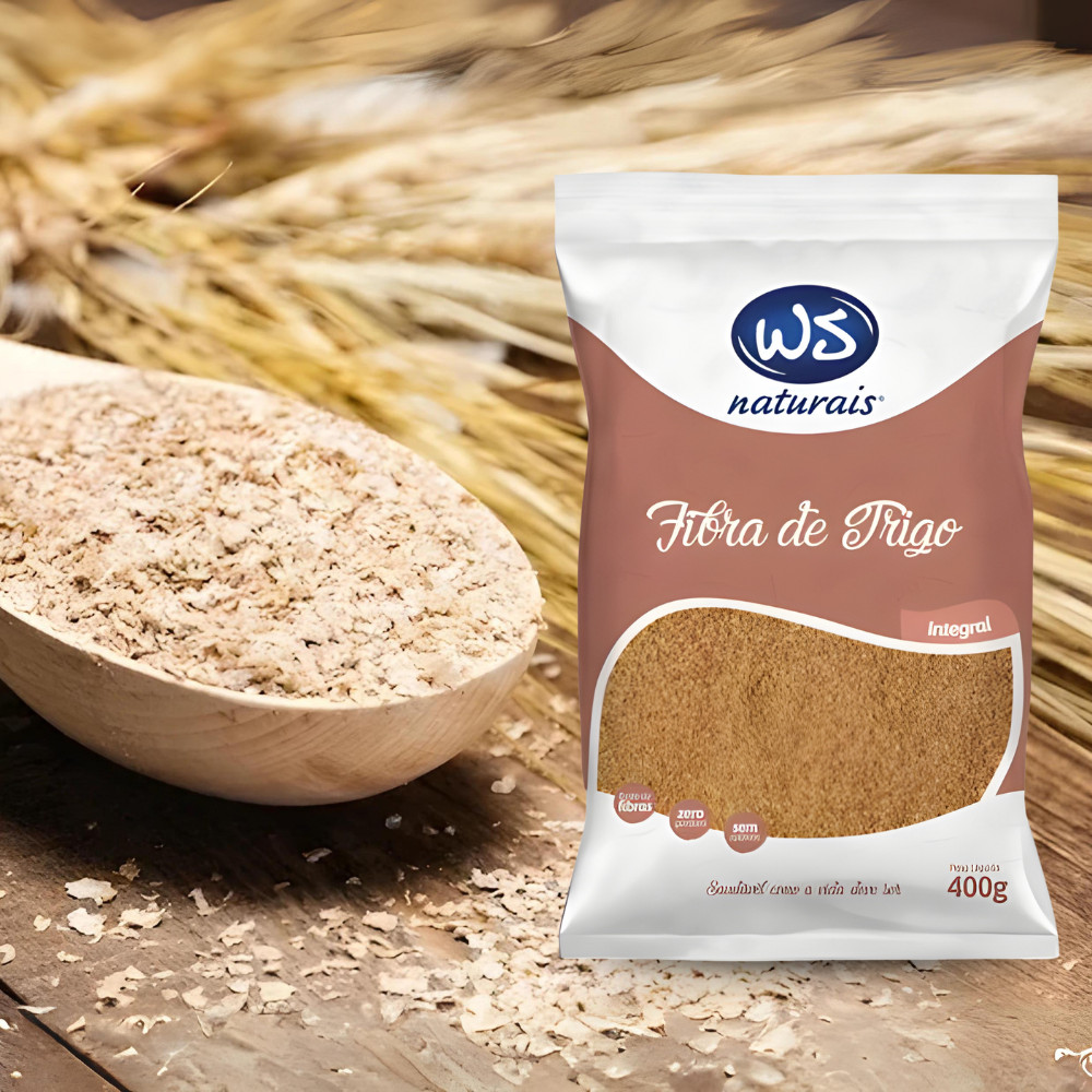 Fibra De Trigo Fino Integral Zero Gordura 400g WS Naturais Refinado ...