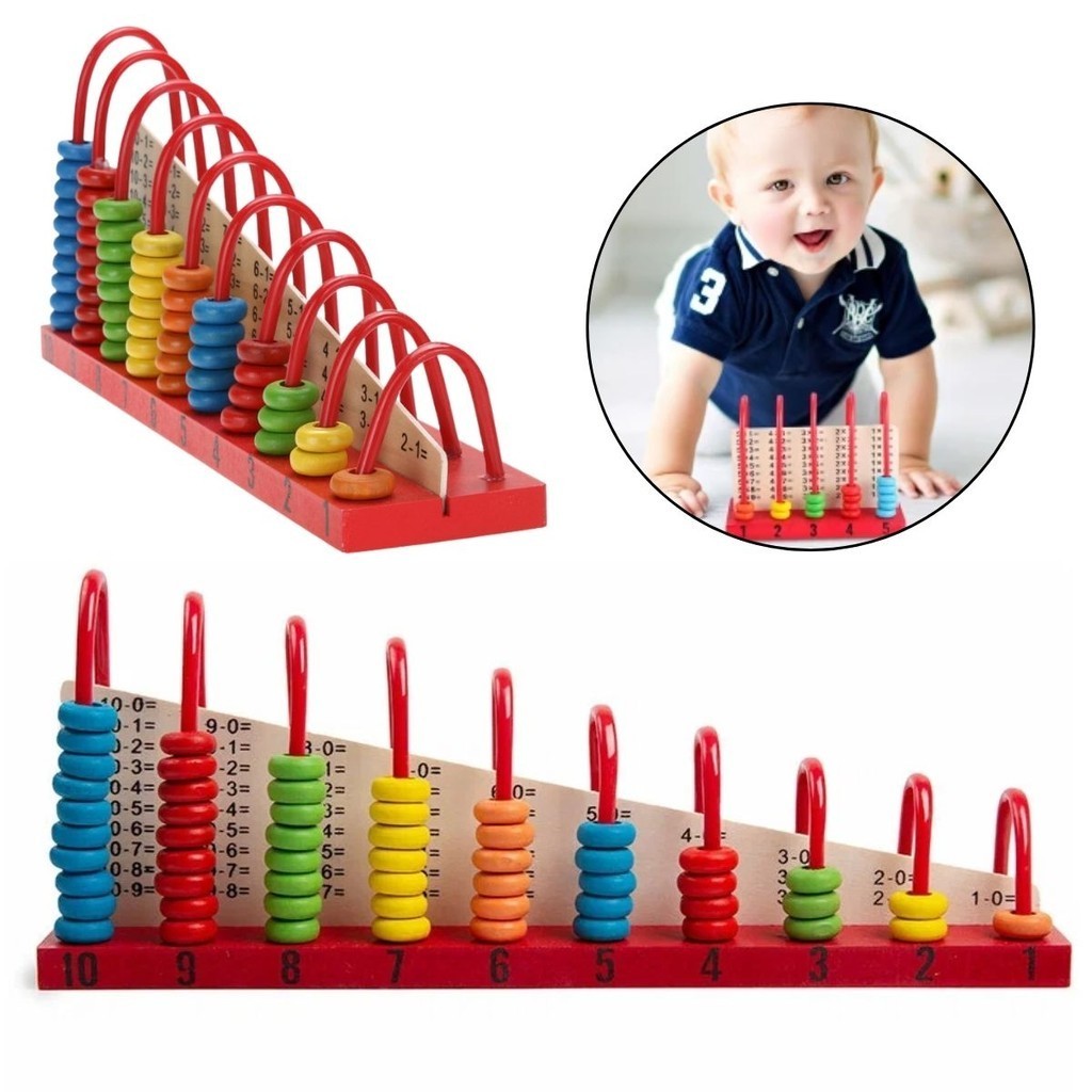 Abaco Horizontal Brinquedo Educativo 10 Colunas Matemática Escolar ...