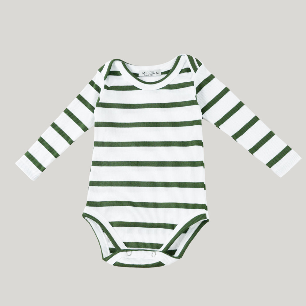 Body Bebê Listrado Canelado Verde Longo | Shopee Brasil