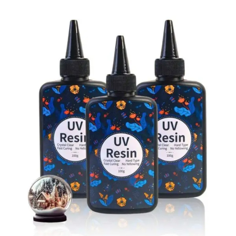 Resina Epóxi UV Cristal Transparente Cola Dura Cura Rápida Alta Dureza Para Fazer Jóias DIY ...