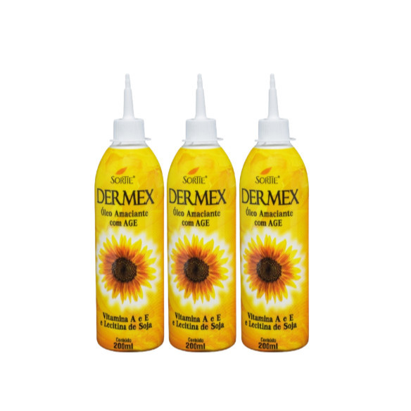 Kit com 3 Óleos de Girassol DERMEX e DERMAEX Cicatrizante - 100ml/200ml ...