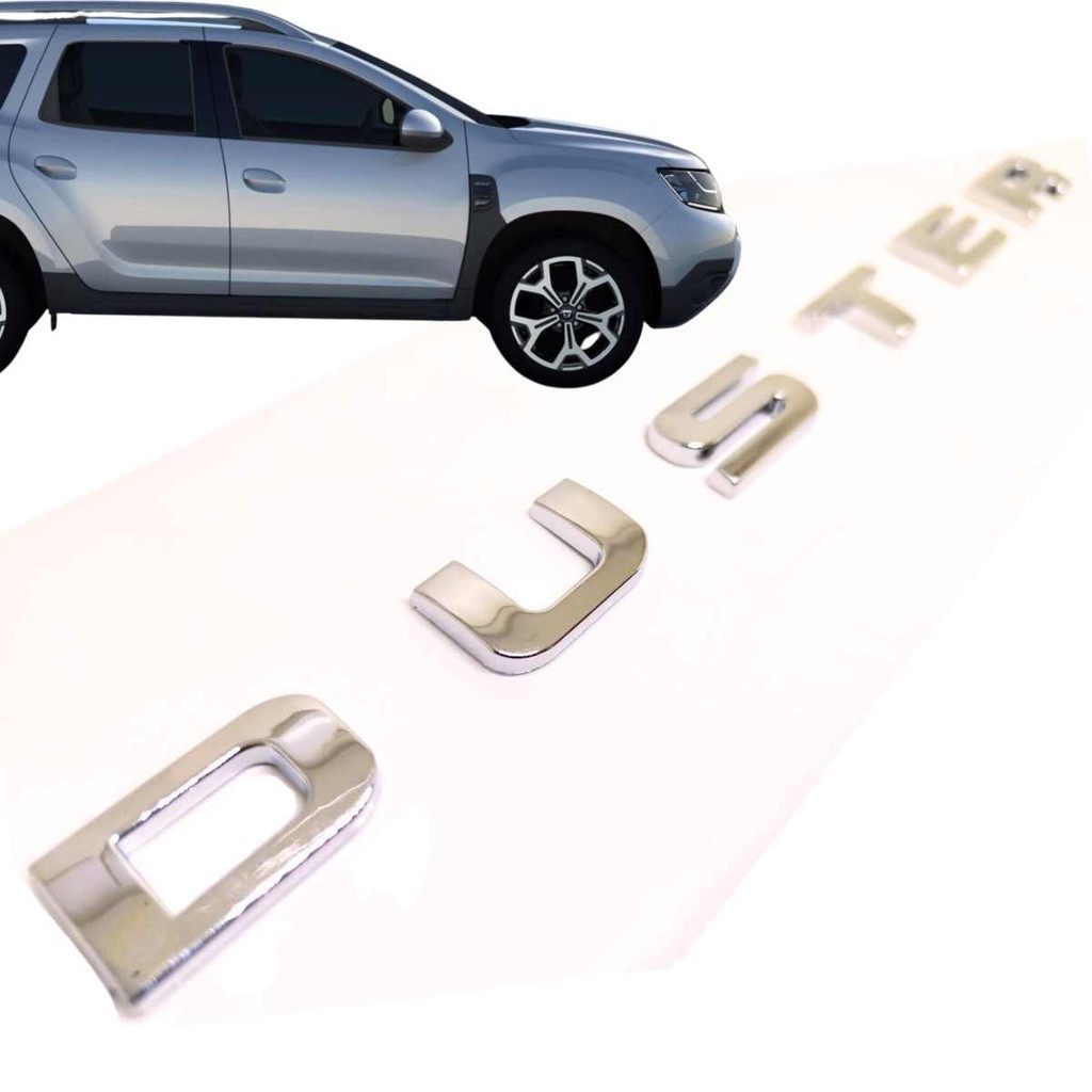 Emblema Duster cromados Escrita relevos adesivo autocolante | Shopee Brasil