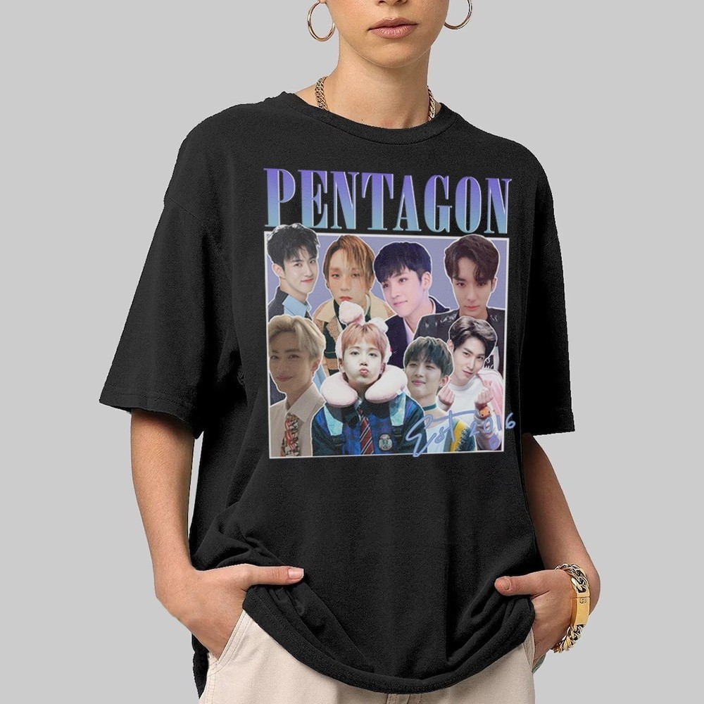 Camisa Camiseta Básica T-shirt Unissex Algodão Kpop Pentagon Grupo Kpop ...