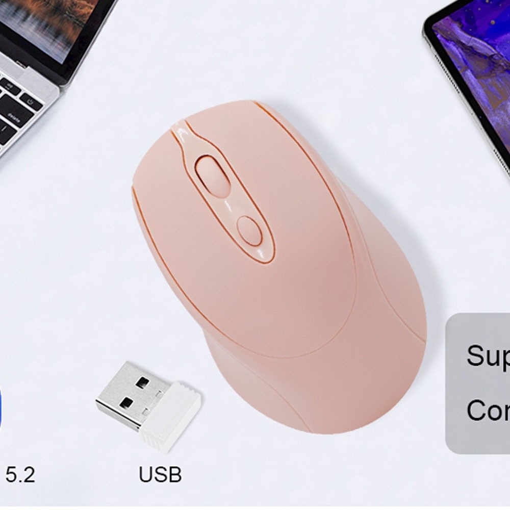 Mouse Silencioso Bluetooth De Modo Duplo Recarregável Sem Fio Ajustável Para Laptops iPad ...