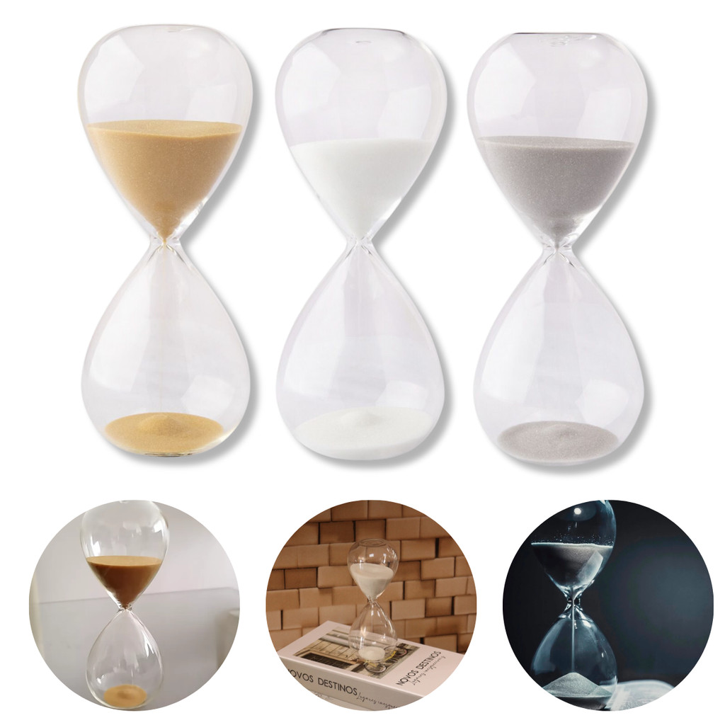 Ampulheta Timer Tempo Medidor 5 Minutos Relógio De Areia Brilhosa Cronológico Vidro Liso ...