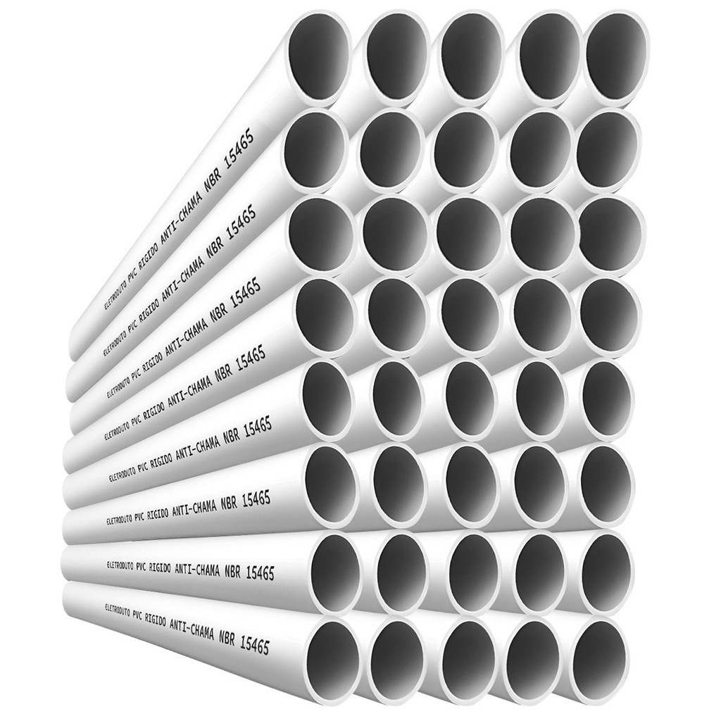Kit 40 Unidades Conduite Eletroduto Branco de Sobrepor 1/2 Polegada ...
