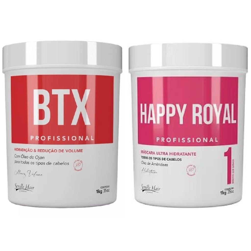 Kit Botox Capilar BTX 1Kg + Máscara Hidratante Happy Royal 1Kg | Shopee ...