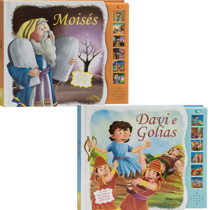 Kit Livro Sonoro - Histórias da Bíblia: Moisés + Davi e Golias SBN ...